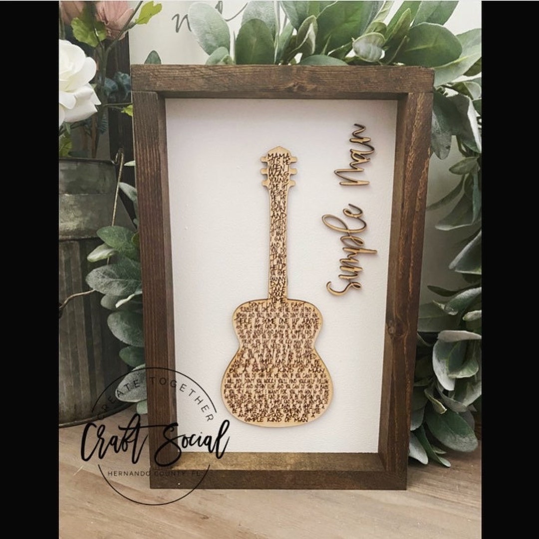 Simple Man Guitar Lyrics 3D Laser Engraved Wedding Gift Son Mother ...