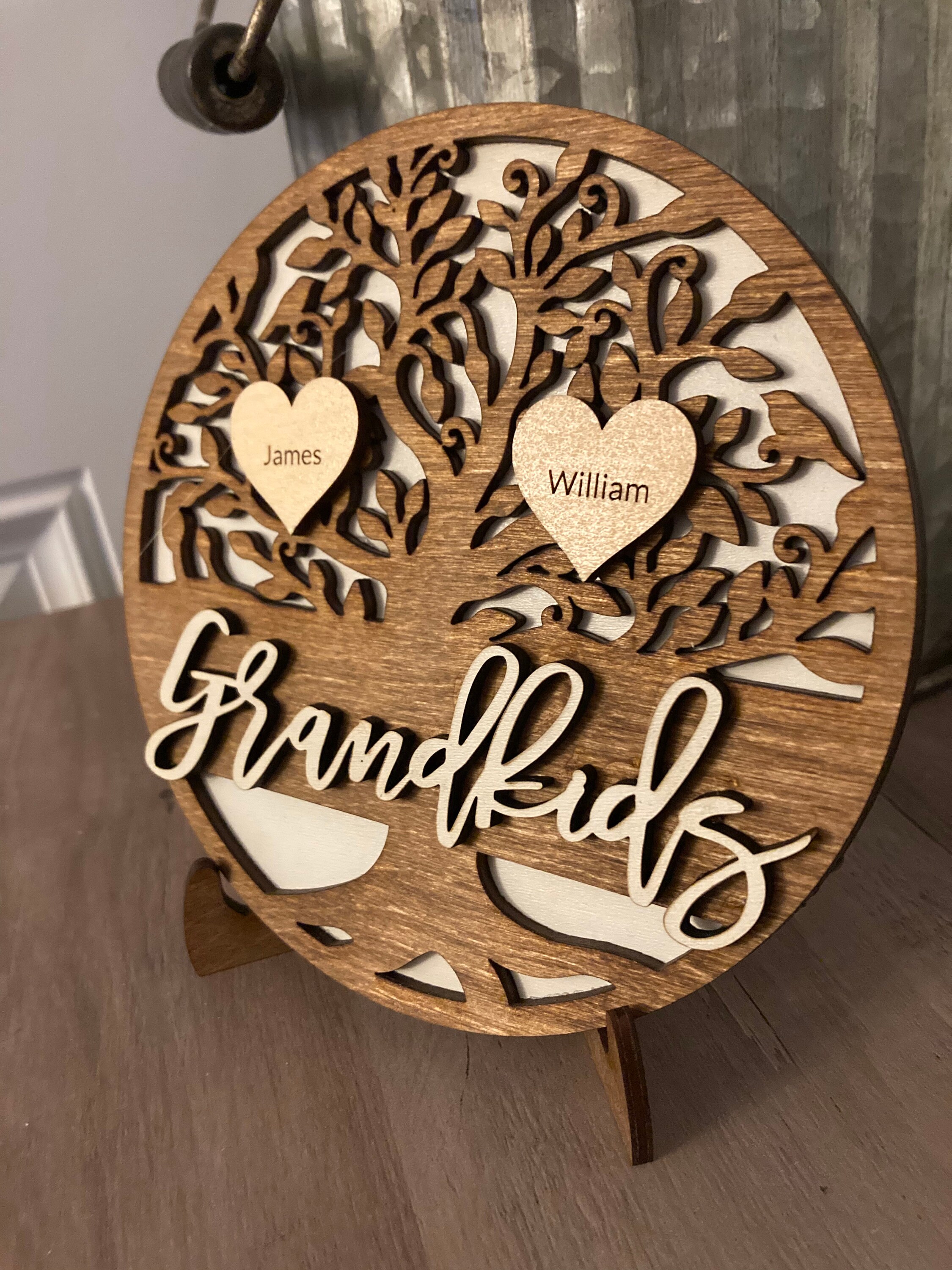Mini Grandkids Family Tree Wooden Gift Mom Grandma - Etsy