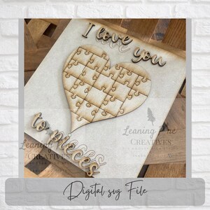 Digital SVG File Laser Cut File Only Jigsaw Heart Shaped Valentines Day ...