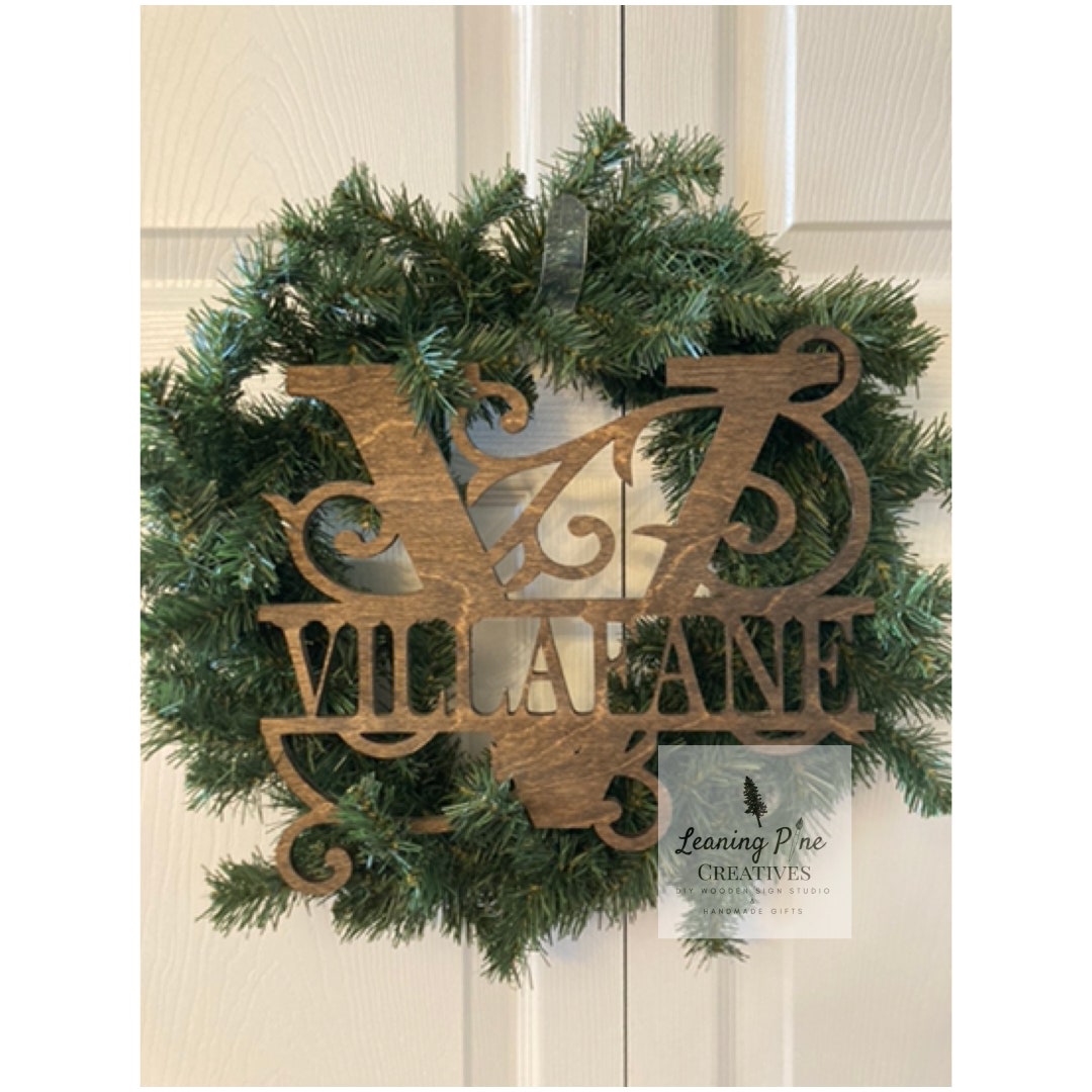 Laser Cut Family Name Sign, Personalized Wood Monogram Decor - Etsy