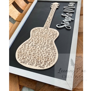 Simple Man Lyric Sign Wooden 3D Simple Man Guitar Lyrics Gift for Son ...