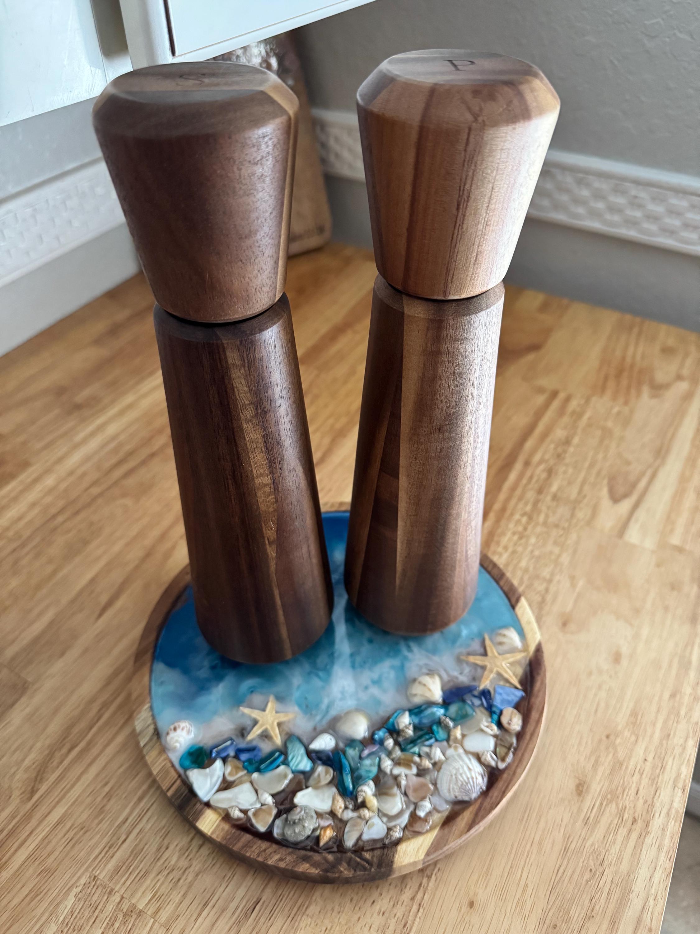 Coastal Resin Lazy Susan Beach Centerpiece Kitchen Decor Florida Gift ...