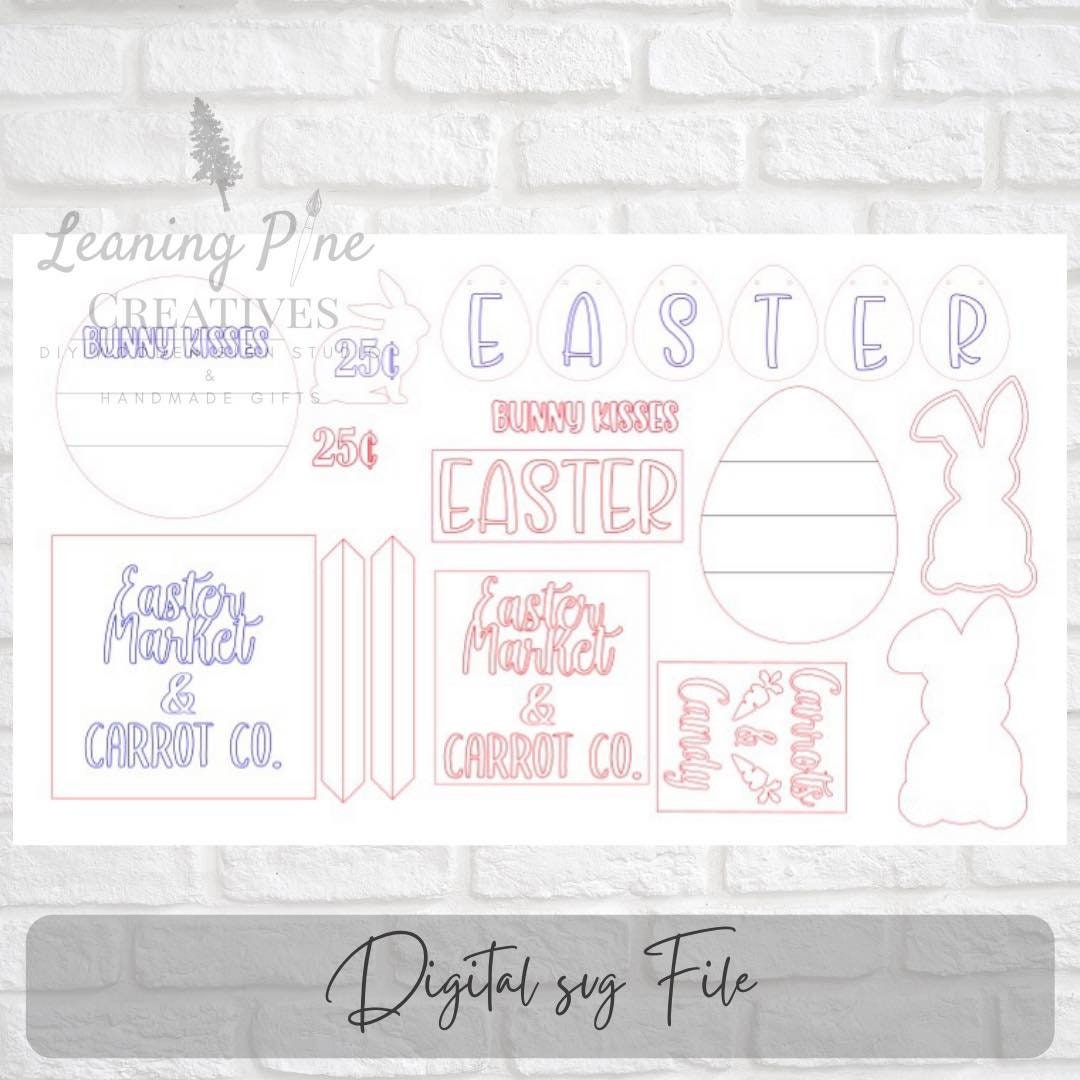 Glowforge Easter Tier Tray SVG Easter Bunny Glowforge Laser File Tier ...