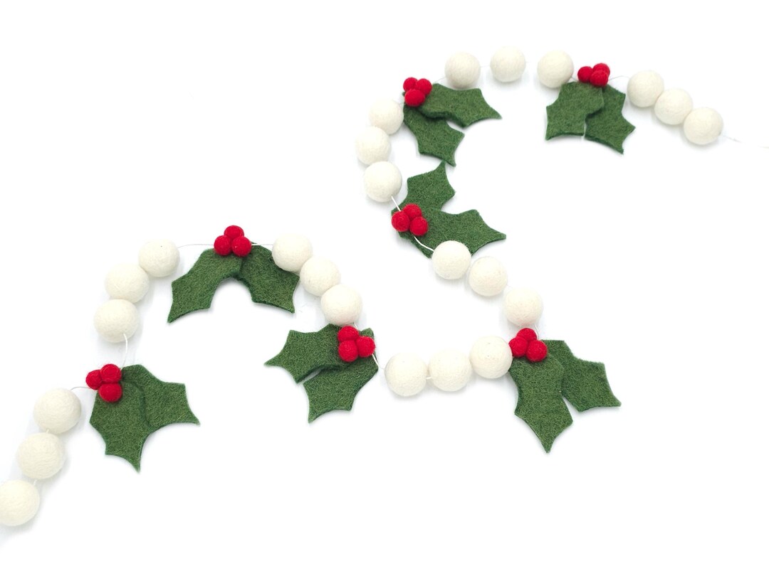 Holly Berry Garland, Holly Garland, Red Berry Garland, Christmas ...