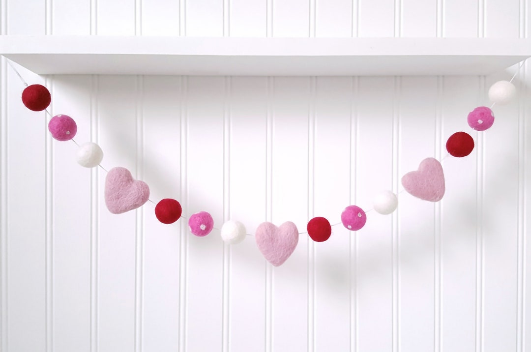 Valentines Day Decor, Valentines Garland, Heart Garland, Valentines ...