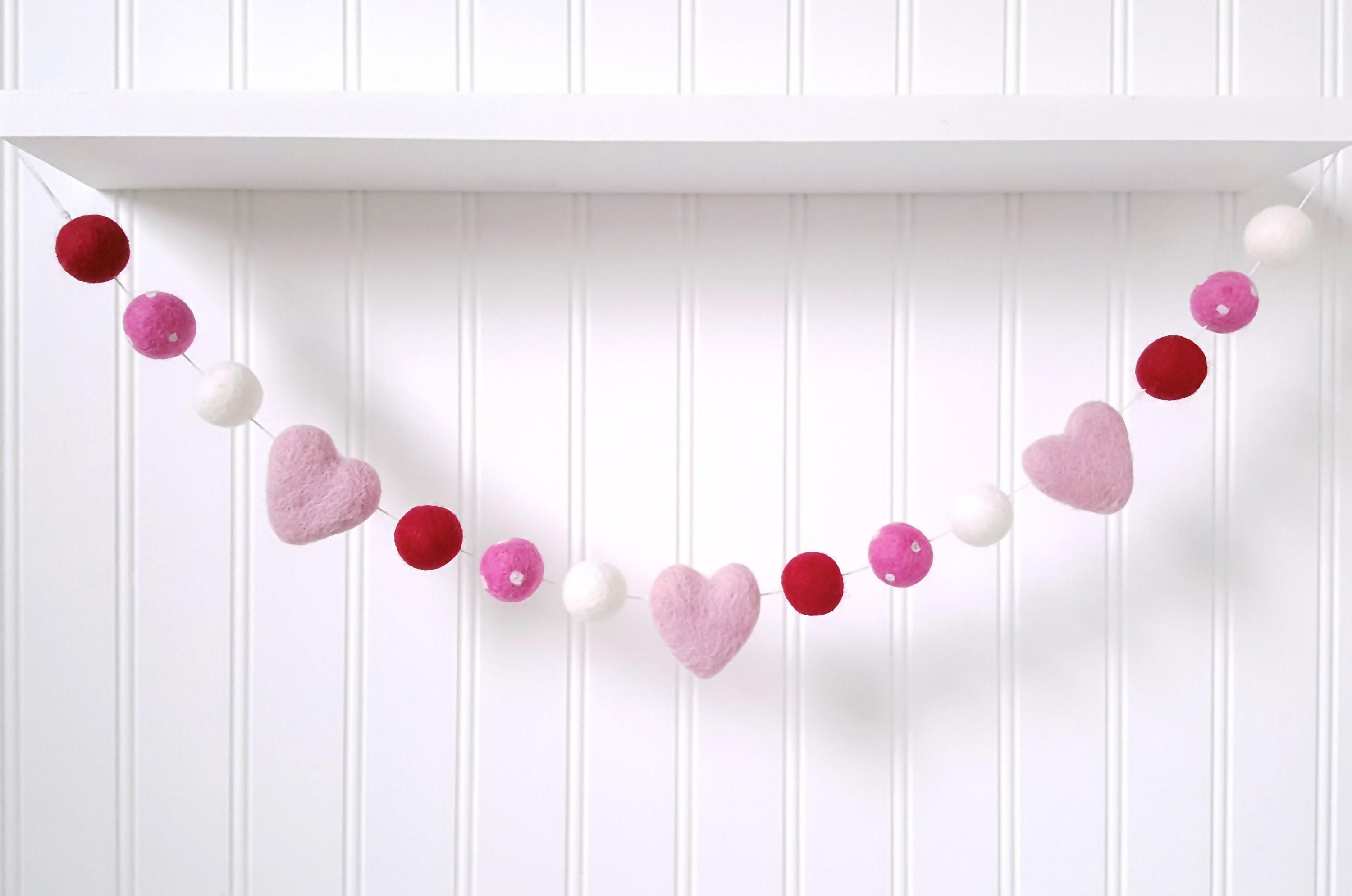 Valentines Day Decor Valentines Garland Heart Garland - Etsy