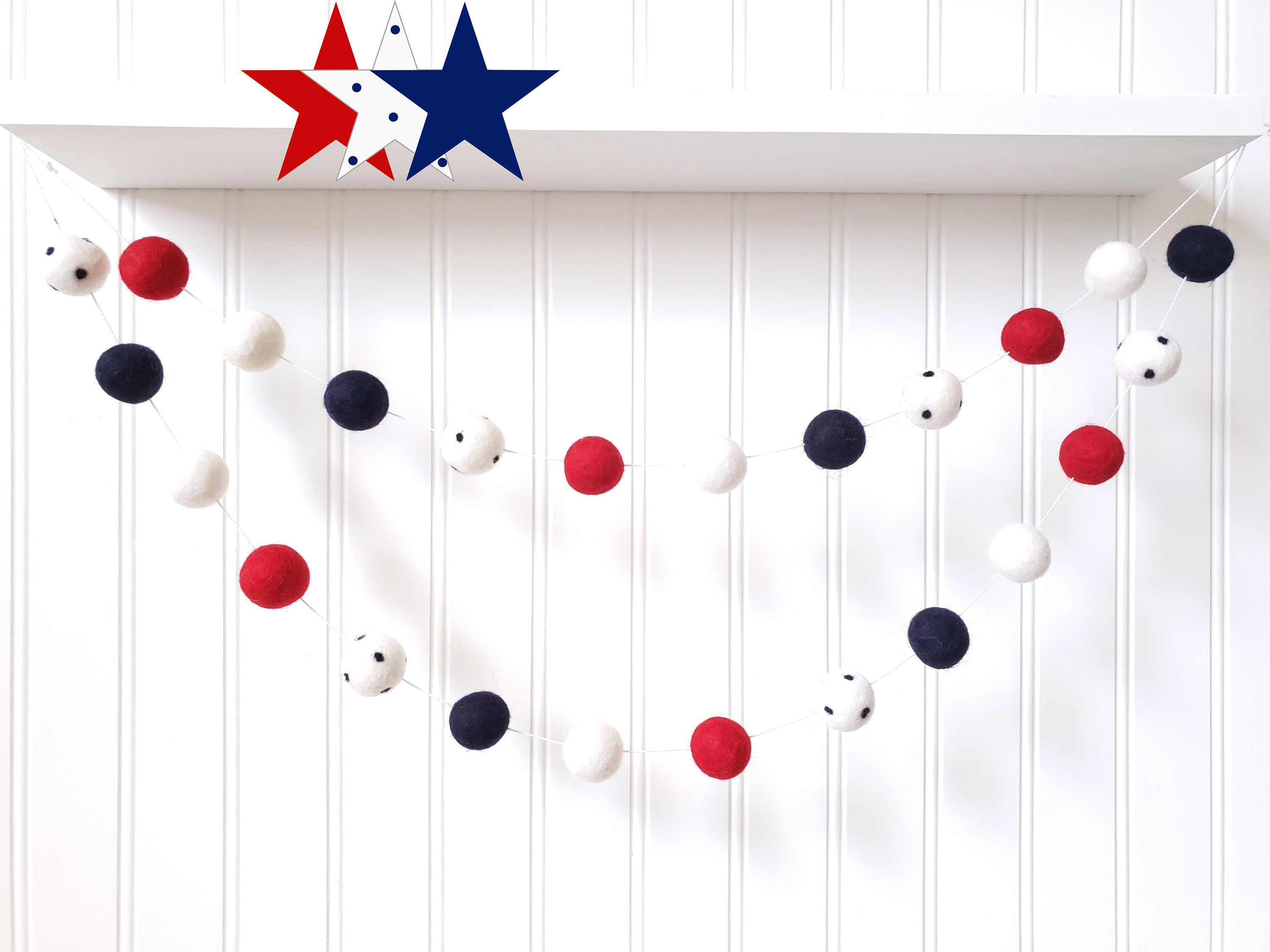 Patriotic Garland July 4th Decor Americana Garland 4th July - Etsy