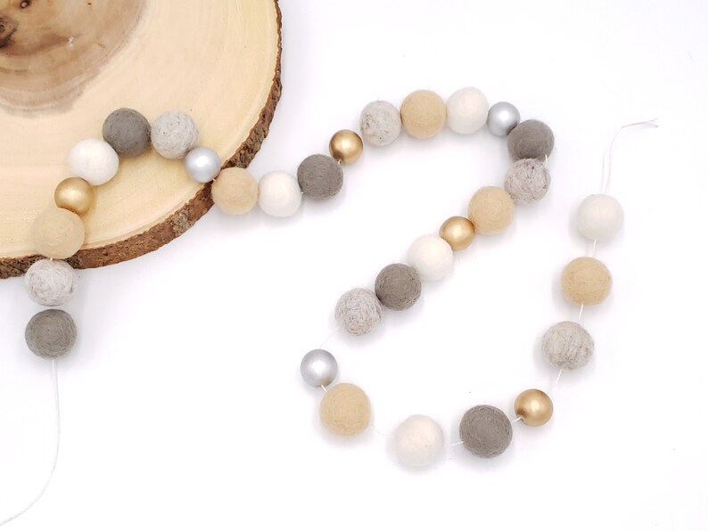 Neutral Christmas Garland Farmhouse Christmas Decor | Etsy