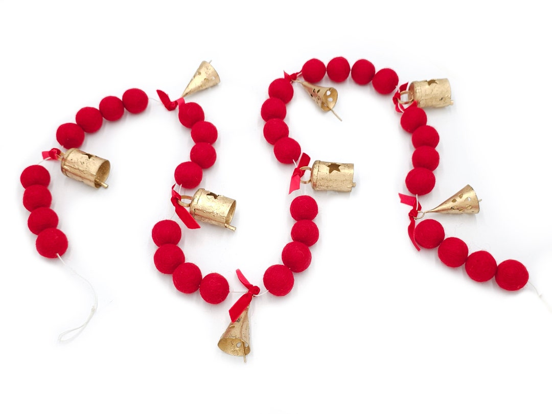 Jingle Bell Garland, Rustic Bell Garland, Christmas Garland, Vintage ...