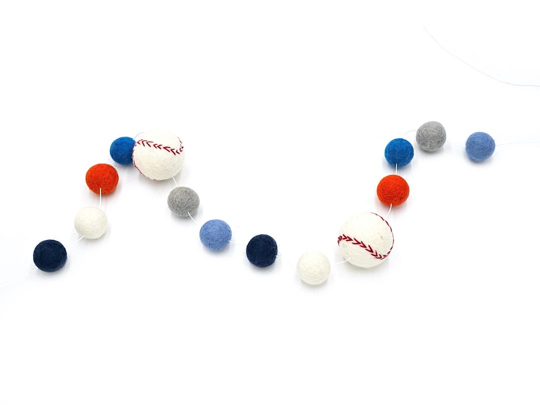 Baseball Garland: Felt Ball Sports Decor - Etsy