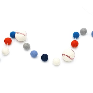 Baseball Garland: Felt Ball Sports Decor - Etsy