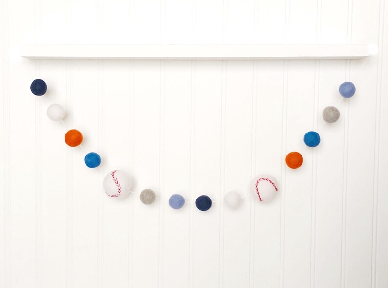 Baseball Garland: Felt Ball Sports Decor - Etsy