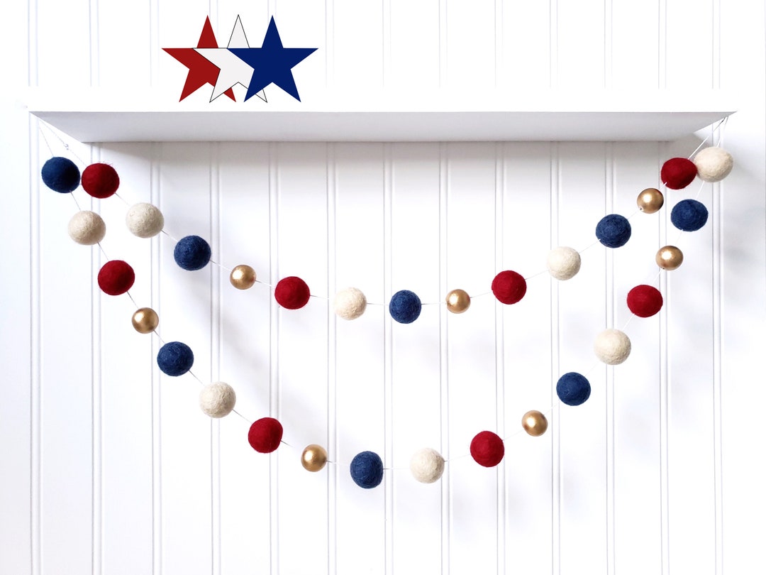 Rustic, July 4th Garland, 4th of July Decor, Fourth of July Party Decor ...