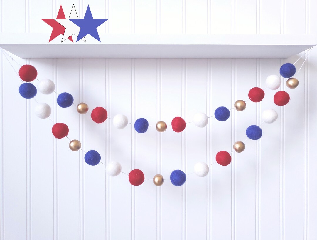 4th of July Garland, Patriotic Garland, American Banner, Fourth of July ...