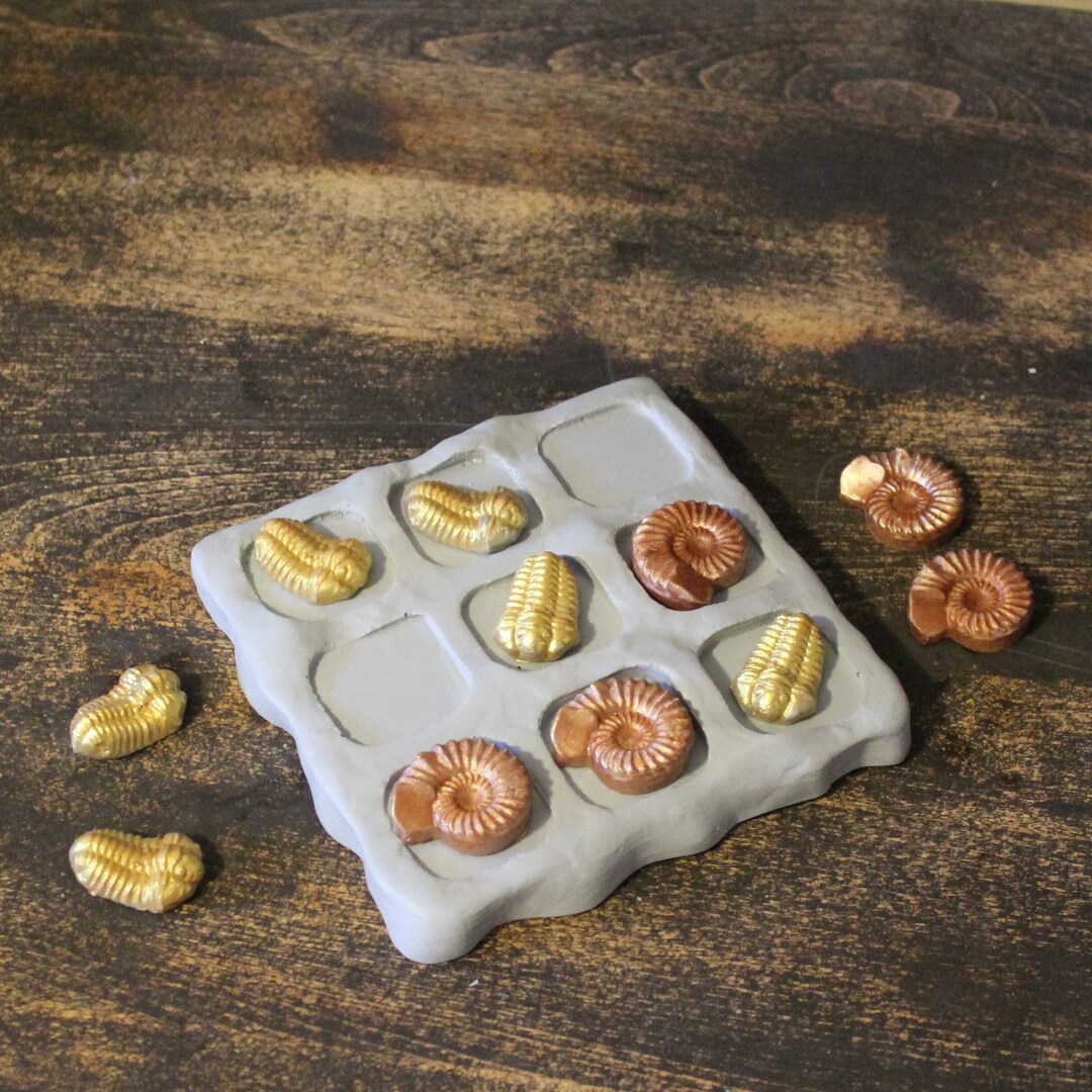 Ammonite and Trilobite Fossil Tic-tac-toe Board - Etsy