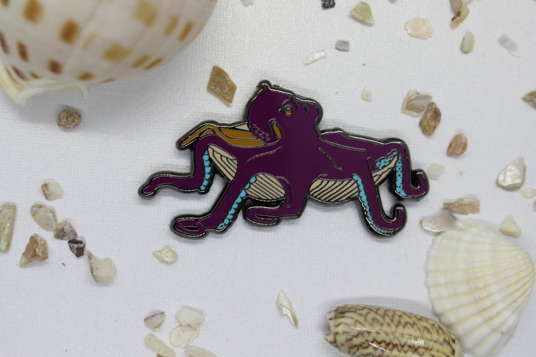 Coconut Octopus Hard Enamel Pin - Etsy