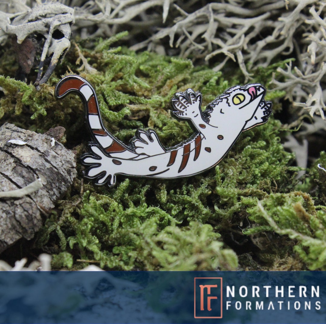 Leaping Crested Gecko Pin - Etsy