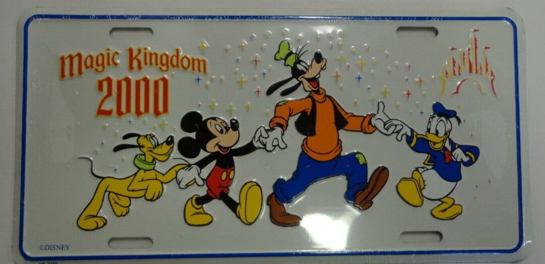 Walt Disney World Magic Kingdom 2000 Mickey Donald Pluto Goofy Metal ...