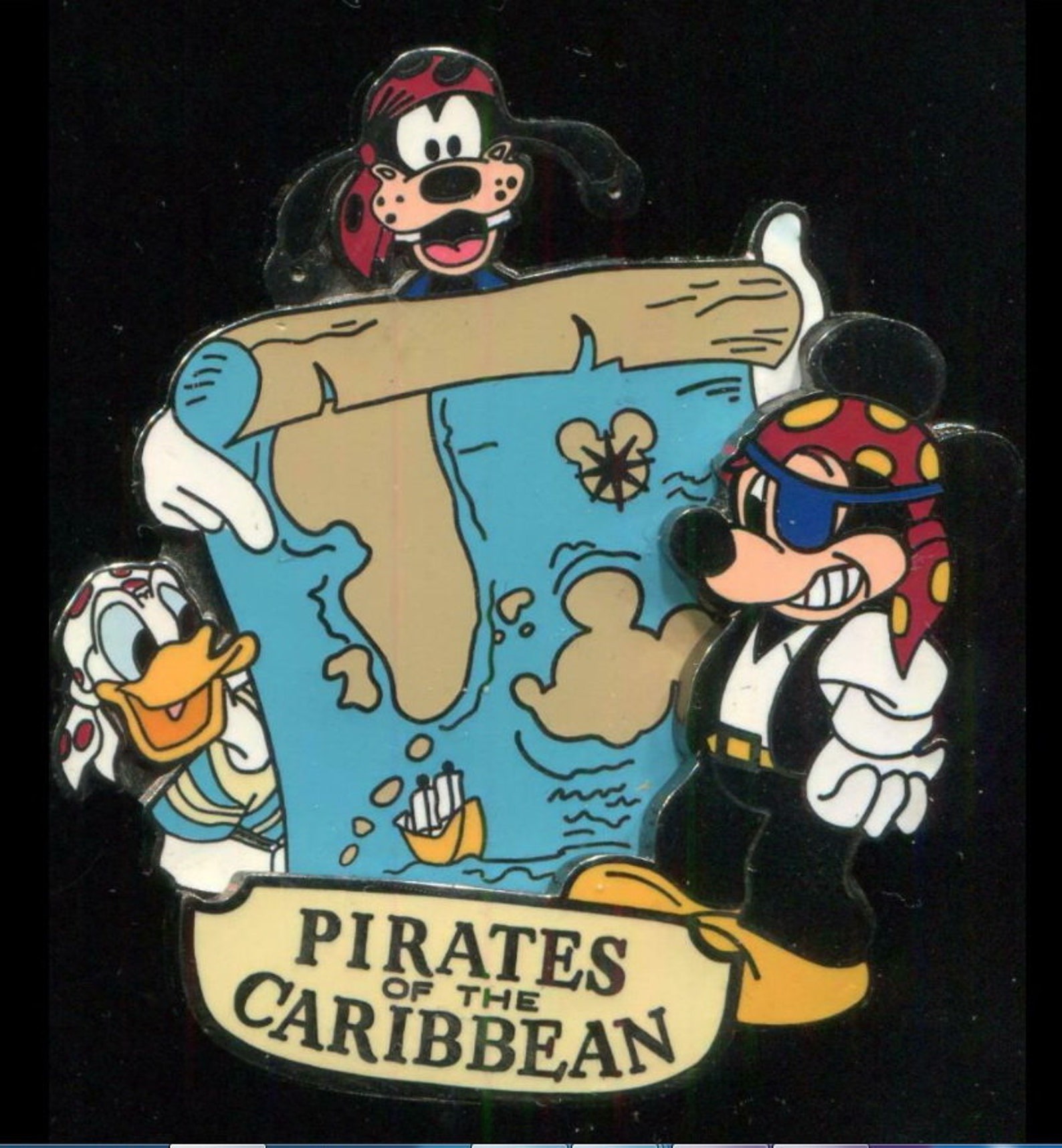 Vintage Pirates of the Caribbean Treasure Map Mickey Goofy - Etsy