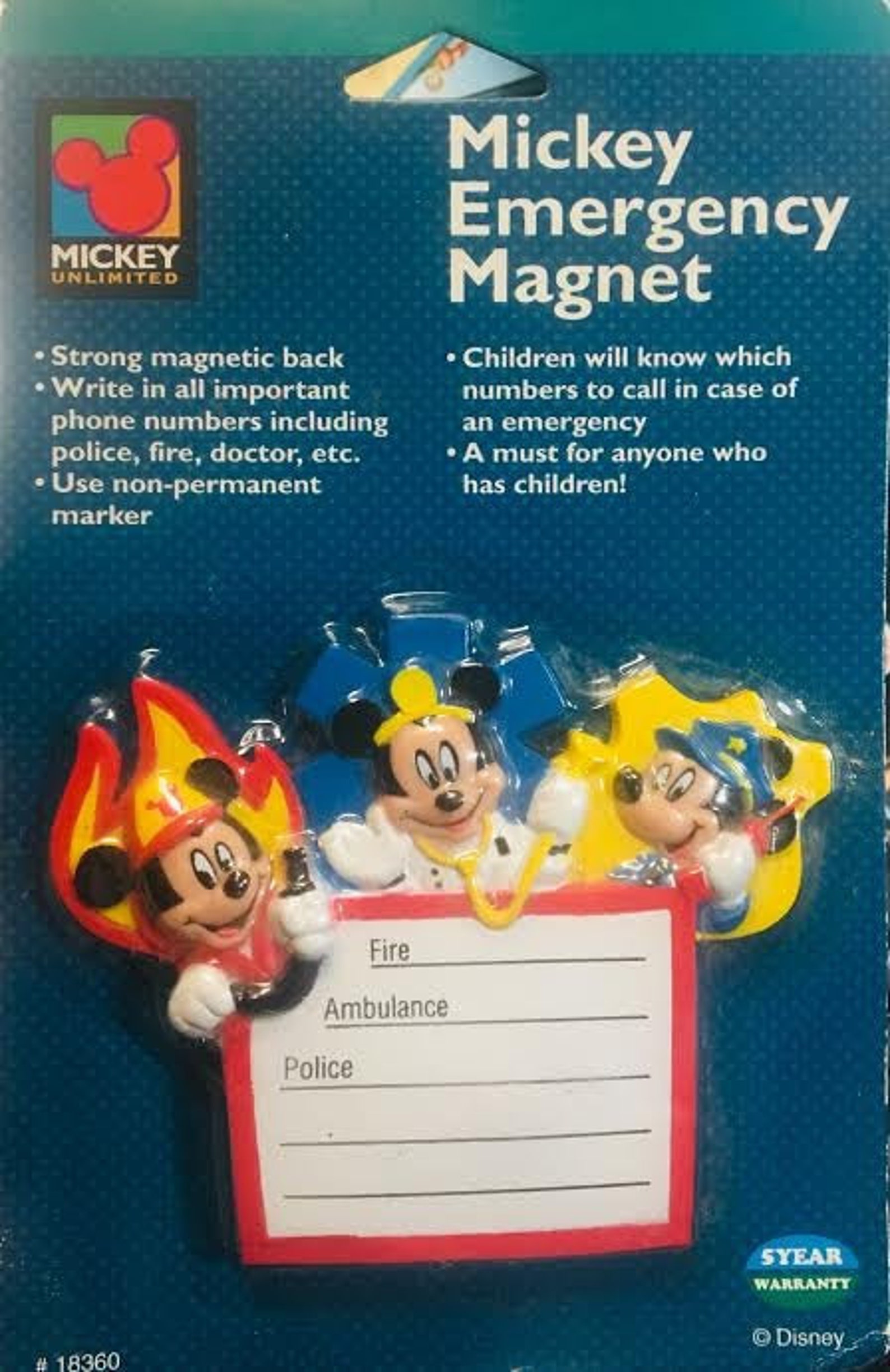 Vintage Mickey Emergency Magnet - Etsy