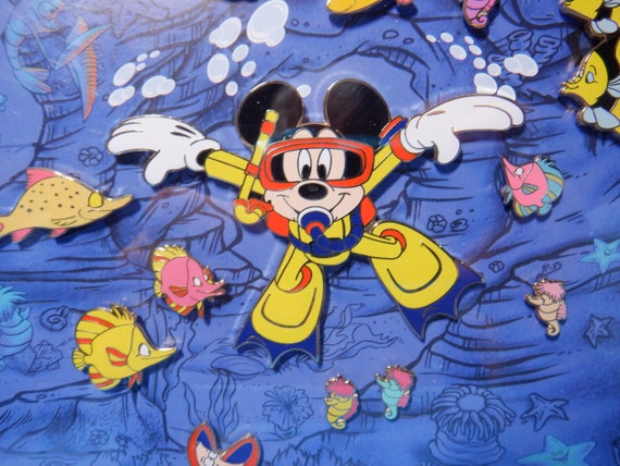 Vintage Epcot Mickey Mouse Scuba Diving Framed Pin Set - Etsy