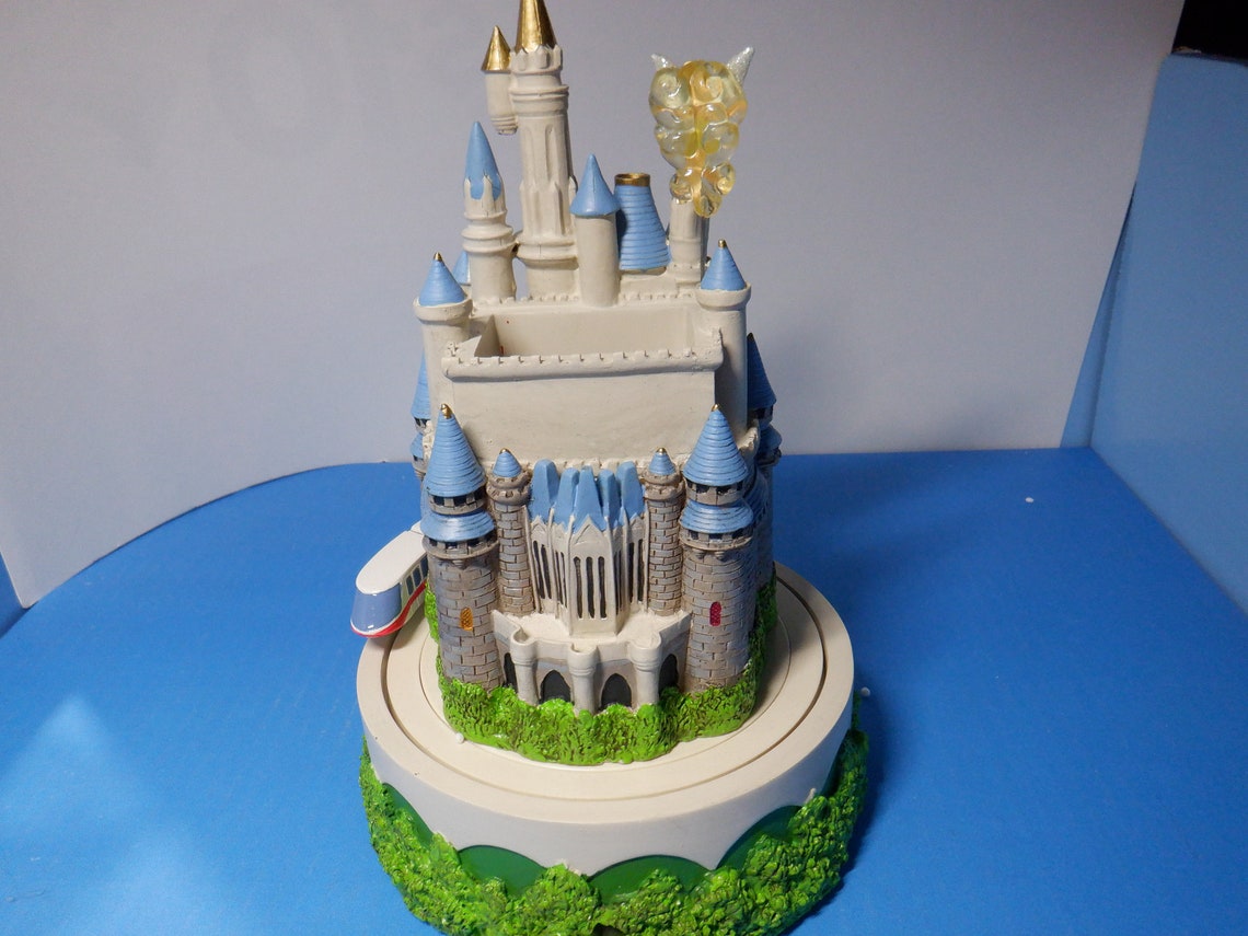 Vintage Cinderellas Castle Disney Pencil Holder and Music Box With ...