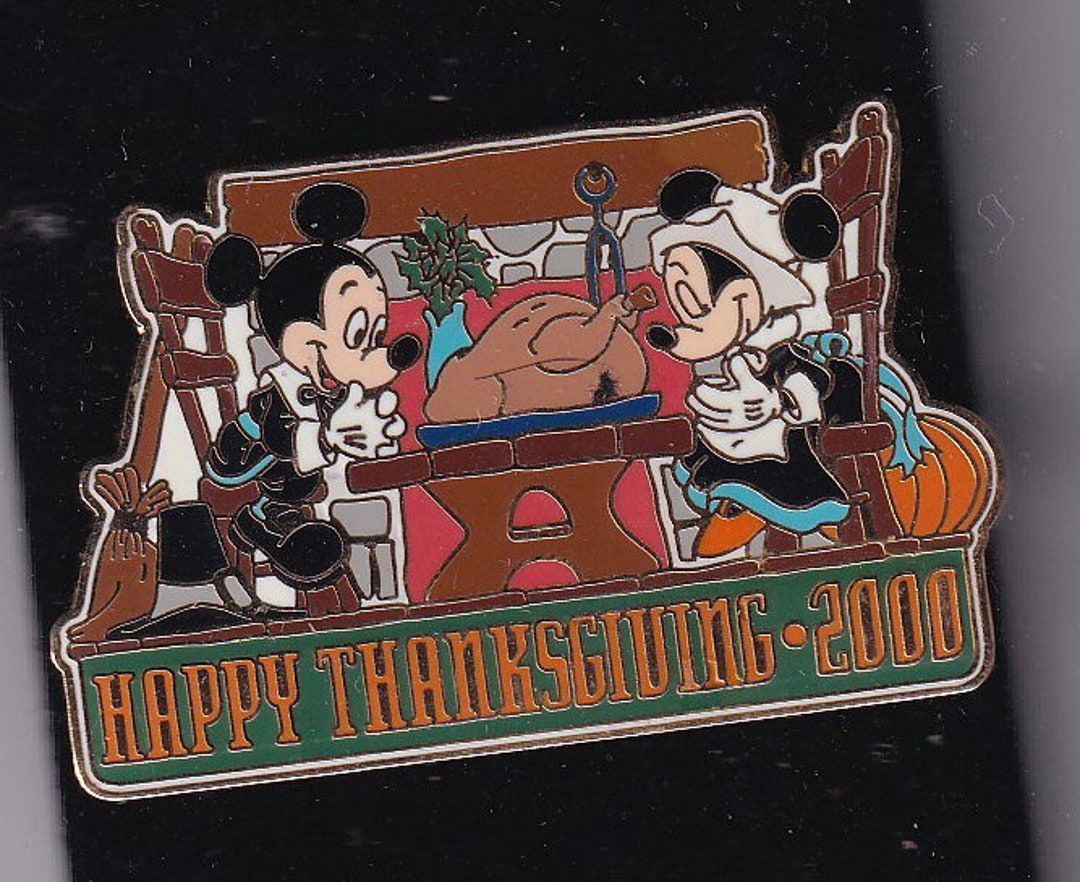 2000 Mickey and Minnie Mouse as Pilgrims Happy Thanksgiving Disney Pin ...