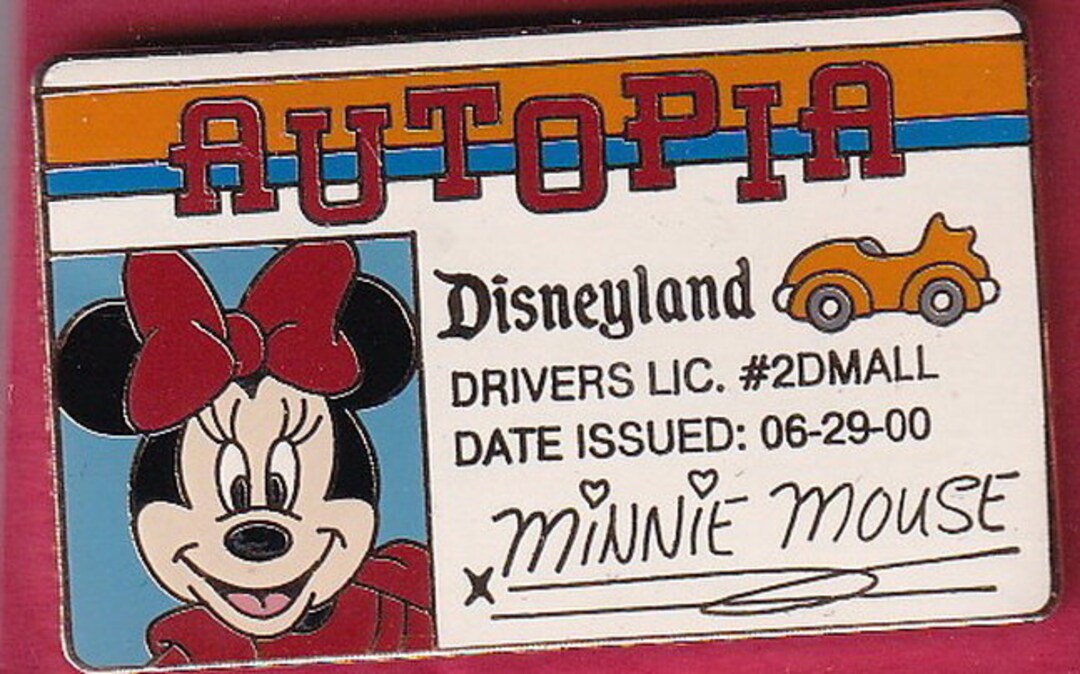 Vintage Minnie Mouse Driver License Disney Pin - Etsy