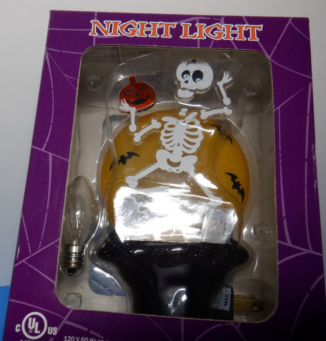 Vintage Halloween Skeleton Night Light - Etsy