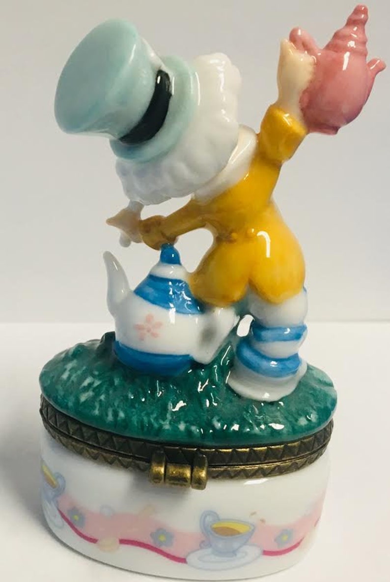 Vintage Mad Hatter Porcelain Hinged Box | Etsy