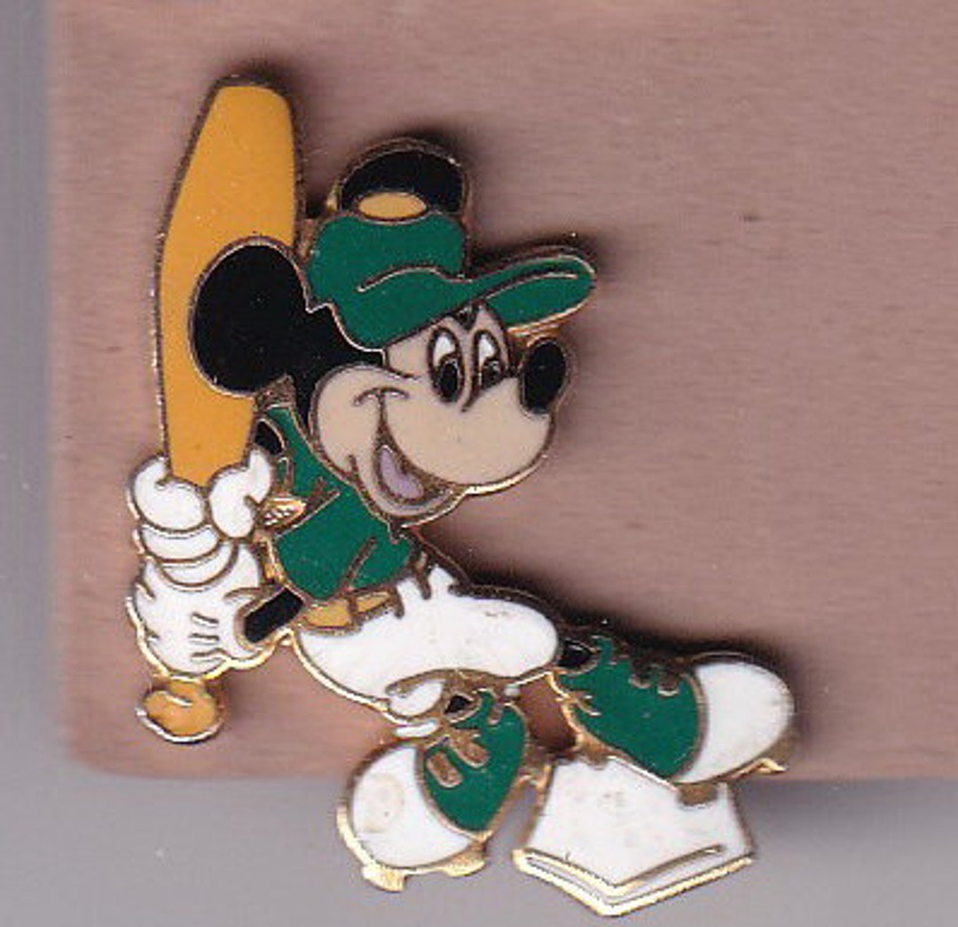Vintage Mickey Mouse Full Body Batting Baseball Disney Pin - Etsy