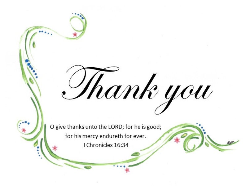 Thank you blank note cards with KJV scripture | Etsy
