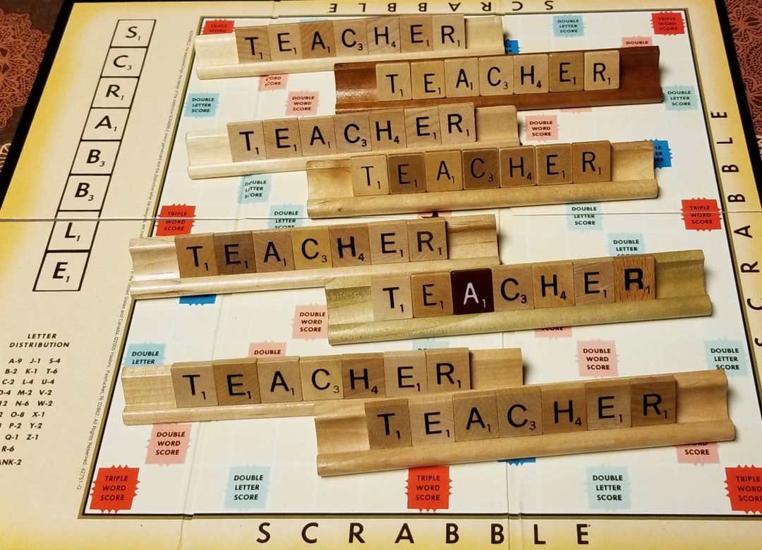 Upcycled Vintage Scrabble Tile Rack TEACHER Display Decor Piece Gift - Etsy