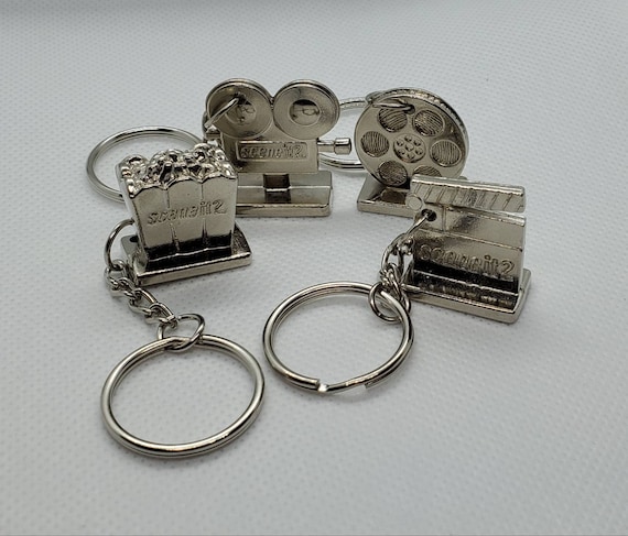 Upcycled Scene It Trivia Game Metal Token Keychains Movie Reel | Etsy