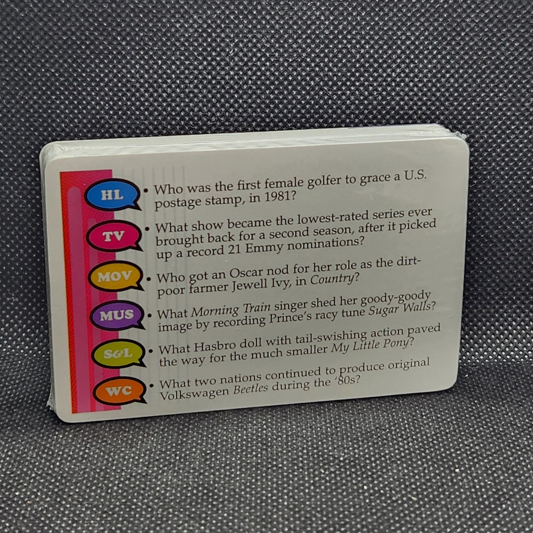 CARDS ONLY Trivial Pursuit Totally 80s Game 50 Trivia Cards Sealed - Etsy