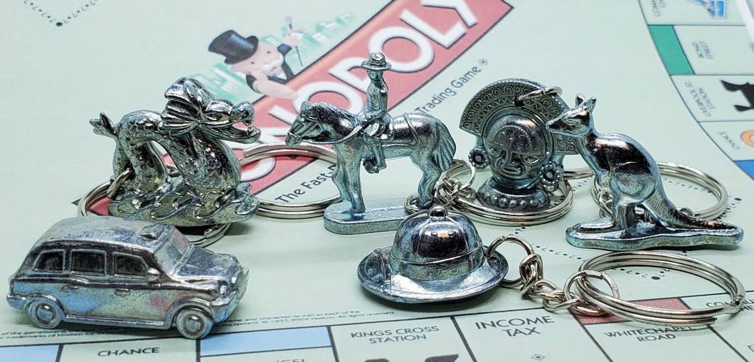 Upcycled Monopoly World Edition Metal Token Keychains - Etsy