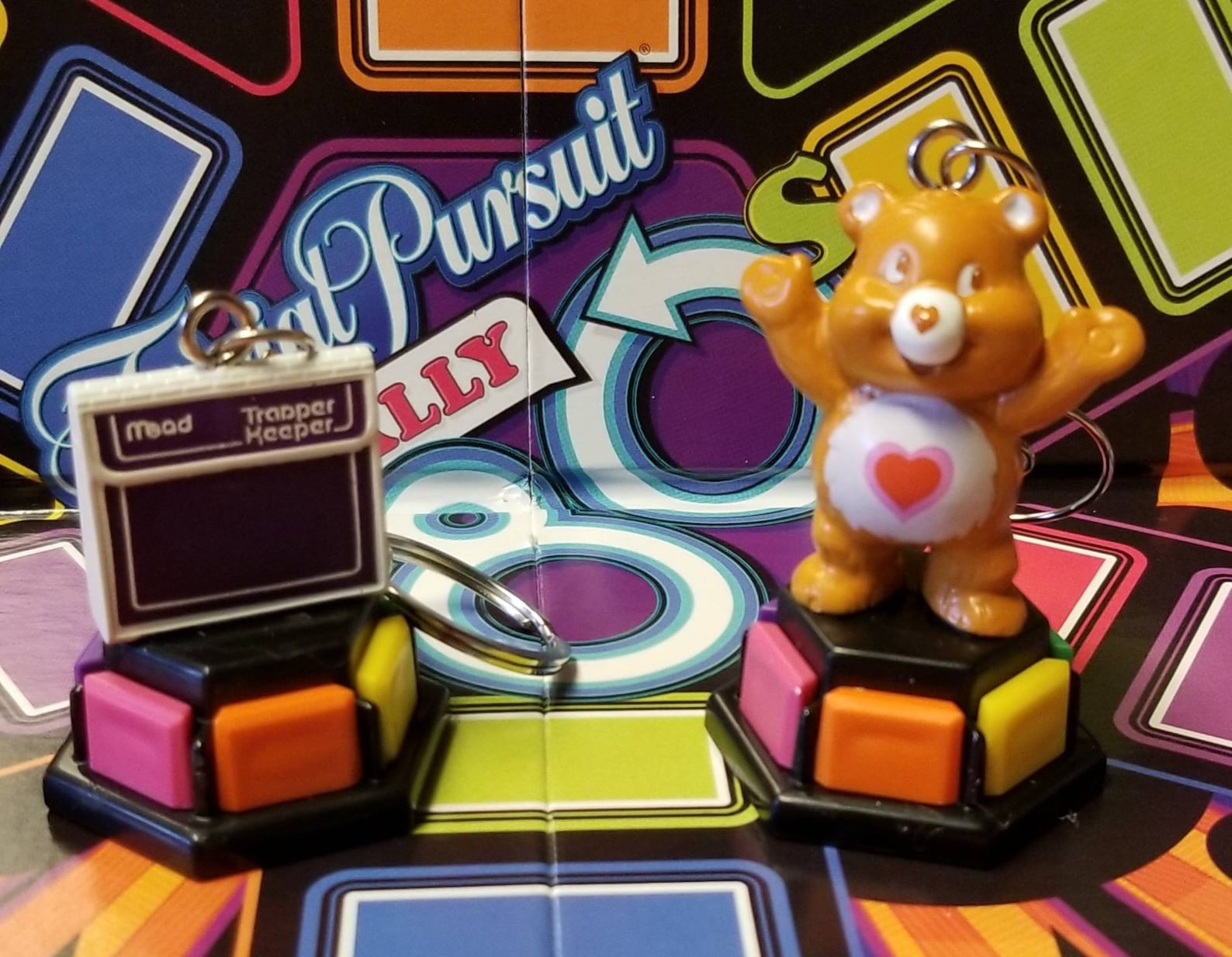 Trivial Pursuit 80s Edition Upcycled Token Keychains or | Etsy