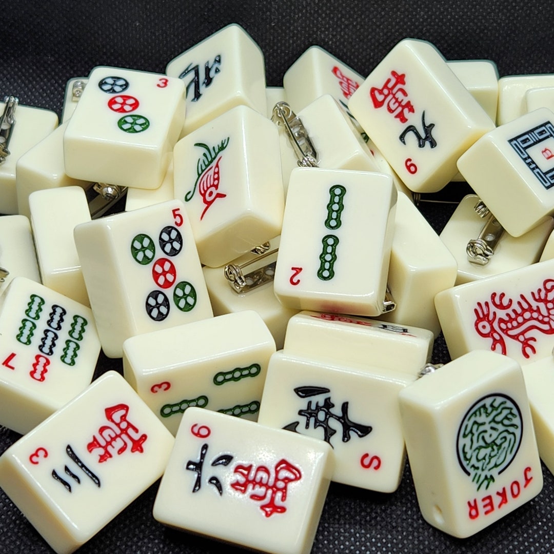Mahjong Tile Pin Upcycled Mah Jong Game Piece Accessory - Etsy