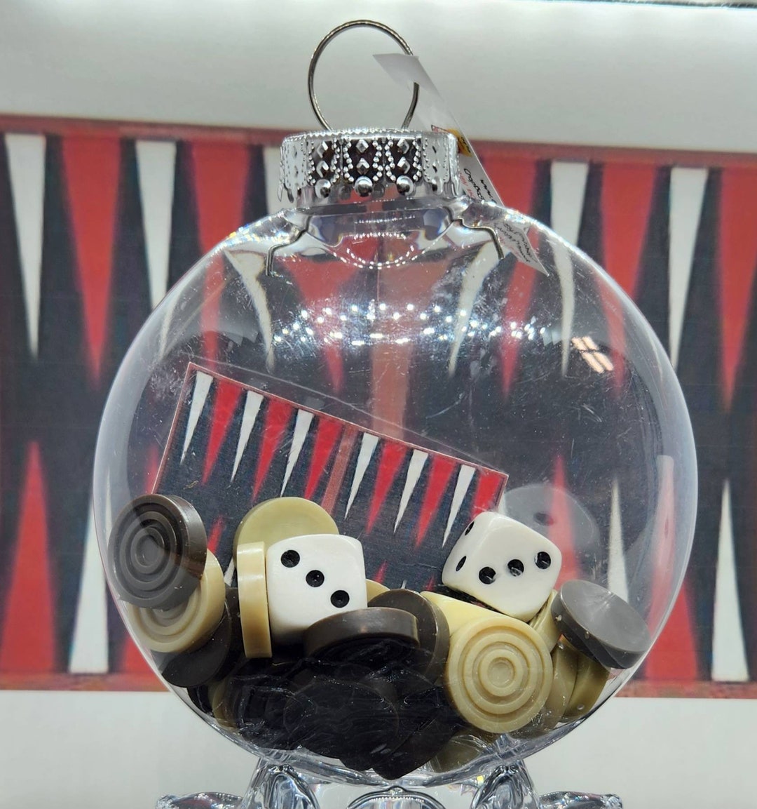 Upcycled Backgammon Game Jumbo Shatterproof DISC Ornament - Etsy