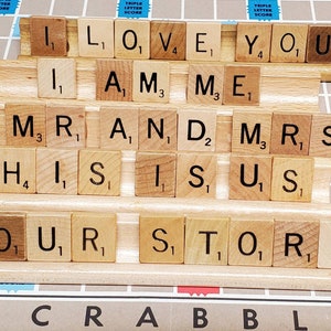 Upcycled Vintage Scrabble Tile Rack Word Display Piece DECOR Wedding ...