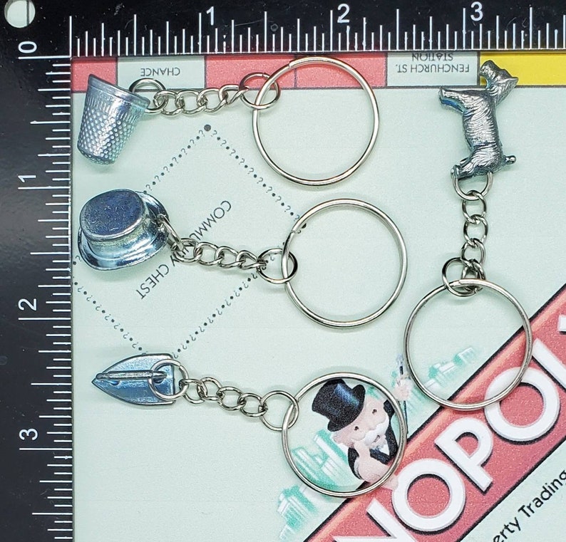 Upcycled Classic Style Monopoly Edition Metal Token Keychains - Etsy