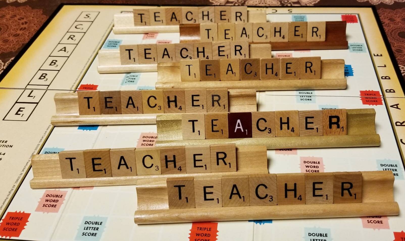 Upcycled Vintage Scrabble Tile Rack TEACHER Display Decor Piece Gift - Etsy