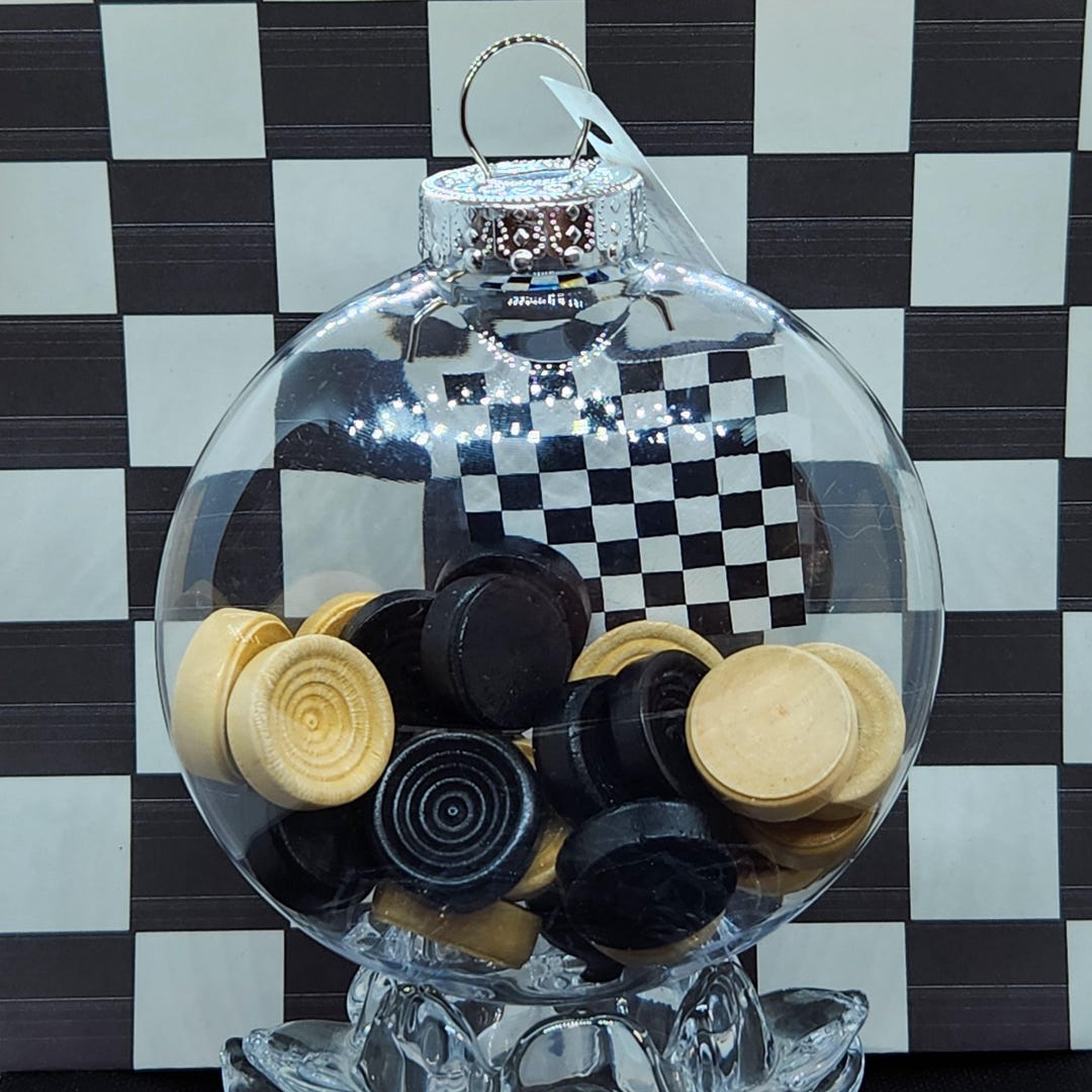 Upcycled Checkers Game Jumbo Shatterproof DISC Ornament - Etsy