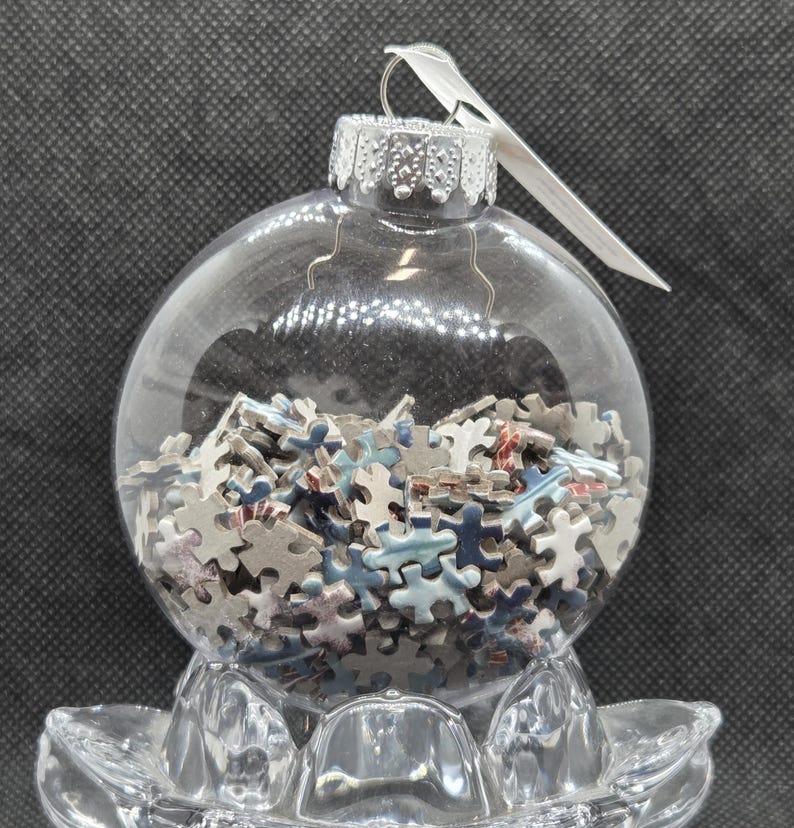 Upcycled World's Smallest Puzzle 80mm Shatterproof Disc Ornament Statue ...