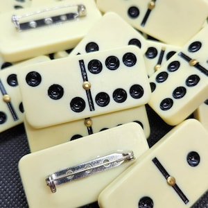 Double Six Domino Upcycled Pins - Etsy