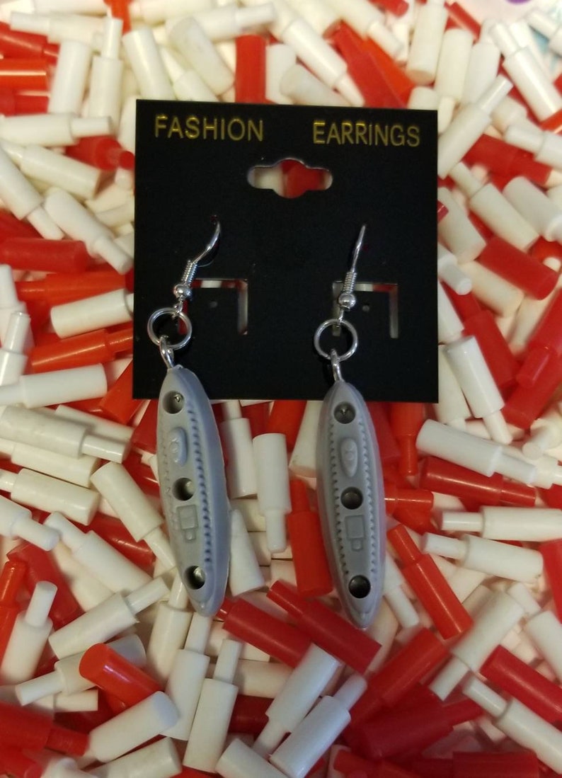 Battleship Upcycled Game Piece Earrings - Etsy