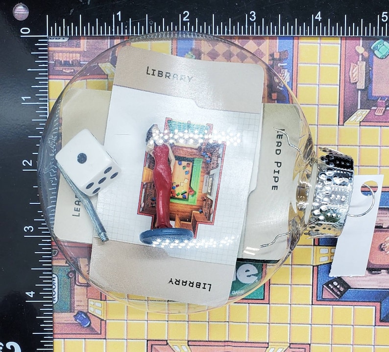 Modern Clue Cluedo Upcycled Game Piece 100mm Disc Ornament ...
