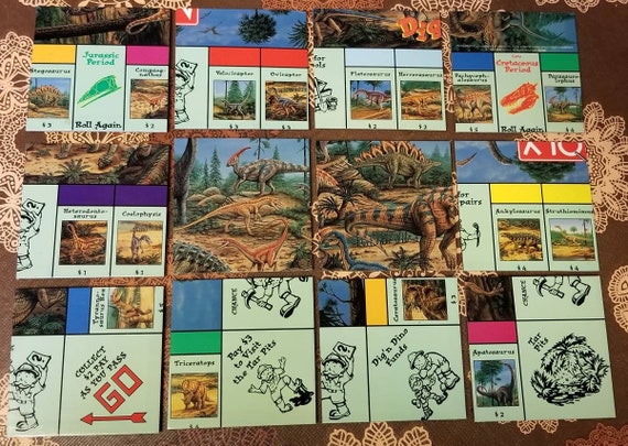 Monopoly Junior Dino Dig Edition Upcycled Coasters Set of 12 | Etsy
