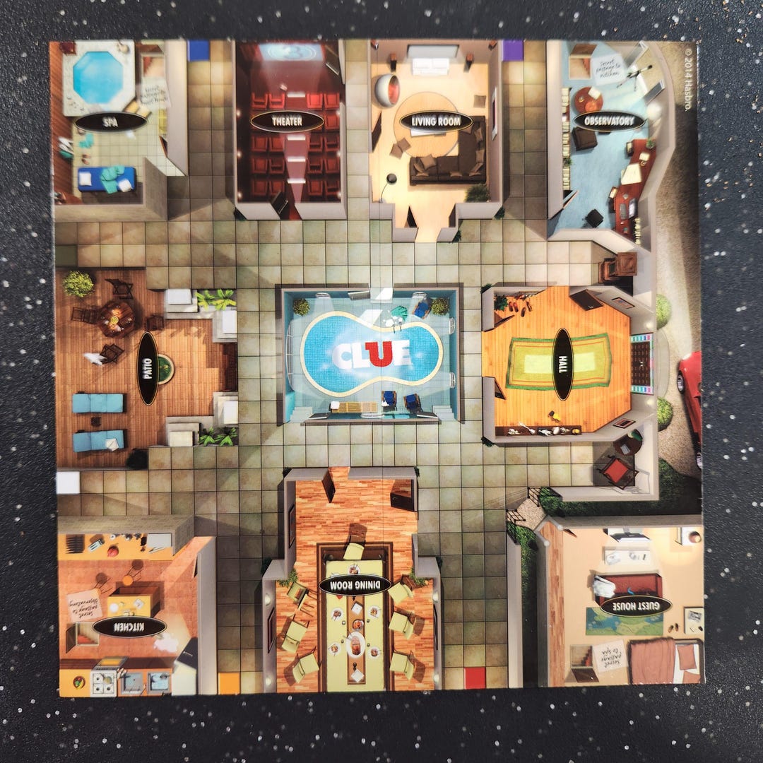 Upcycled Clue Cluedo TRAVEL SIZE Gameboard Magnet Crease Down Middle - Etsy