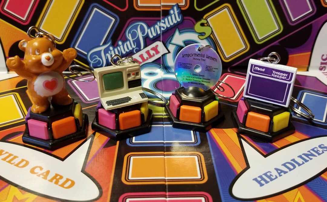 Trivial Pursuit 80s Edition Upcycled Token Keychains or Ornaments (YOUR ...